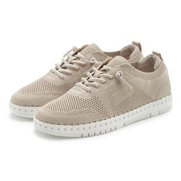 ELBSAND Damen Sneaker &raquo;Freizeitschuh, Slip-On-Sneaker&laquo; NEU zum Reinschl&uuml;pfen mit elastischen Schn&uuml;rb&auml;ndern VEGAN beige 36