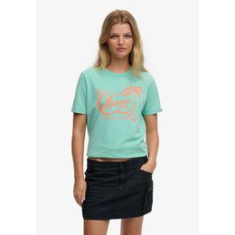 Superdry Damen Print-Shirt &raquo;ROADSIDE TRADE RELAXED TEE&laquo; aus Baumwolle in Single Jersey, Relaxed Fit, Kurzarm S