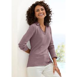 Vivance Damen Langarm-Poloshirt &raquo;aus strukturierter Strickqualit&auml;t&laquo; luftige Strick-Qualit&auml;t 40/42