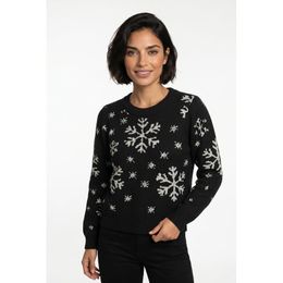 V&eacute;ro Moda Vero Moda Damen Weihnachtspullover &raquo;VMNEWSNOWYFROST LS O-NECK PULLOVER XMAS&laquo; schwarz-wei&szlig; S