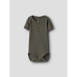name it Jungen Kurzarmbody &raquo;NBMKAB SS BODY NOOS&laquo; Baumwollmischung, Kurzarm, Knopf-Details braun 56, N-Gr