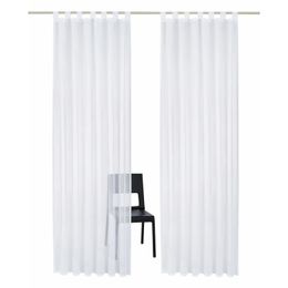 OTTO home Gardine &raquo;Belem&laquo; Schlaufen 1 Stk. tlg. 1 oder 2 Schals, Vorhang, Fertiggardine, Kreise wei&szlig; Voile, Polyester 145cm, Schlaufen, 140cm