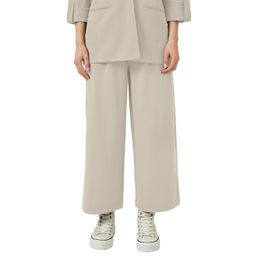 Qs Damen QS Culotte Sommerhose mit Knopf-Design am Gummibund beige 38, N-Gr