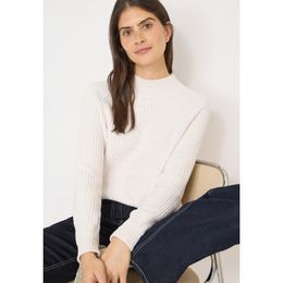 Cecil Damen Stehkragenpullover mit feiner Struktur wei&szlig; XL (44)