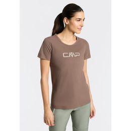 CMP Damen CMP Funktionsshirt &raquo;WOMAN CO T-SHIRT&laquo; f&uuml;r Erwachsene, mit sportlichem Stil, Kurzarm, gerader Abschluss braun 38