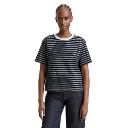 Tom Tailor Denim Damen Tom Tailor Denim T-Shirt mit Streifen Muster schwarz-wei&szlig; S