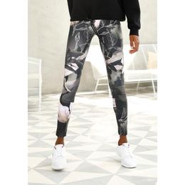 active by Lascana Lascana Active Damen LASCANA ACTIVE Leggings &raquo;Tropical&laquo; mit abstraktem Blumenprint, Loungewear bunt XS (32/34), N-Gr