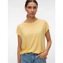 V&eacute;ro Moda Vero Moda Damen T-Shirt &raquo;VMAVA PLAIN SS TOP JRS NOOS&laquo; Materialmix, regular fit gelb S