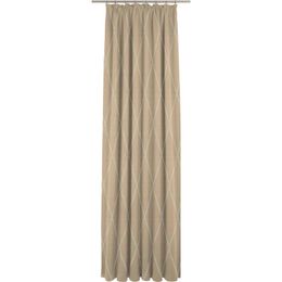 Adam Vorhang &raquo;Casket Valdelana Light&laquo; Kr&auml;uselband 1 Stk. tlg. aus 100% Bio-Baumwolle beige Jacquard, Baumwolle (Bio-Baumwolle) 145cm, Kr&auml;uselband, 145cm