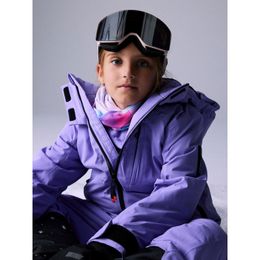 name it Kinder Skijacke &raquo;NKNSLOPE10 JACKET SKI EDITION FO NOOS&laquo; mit Kapuze Skipasstasche, Recco-Reflektor, winddicht, wasserdicht lila 158