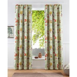 OTTO home Verdunkelungsvorhang &raquo;Waldtiere&laquo; Kr&auml;uselband 1 Stk. tlg. blickdicht, bedruckt, verschiedene Gr&ouml;&szlig;en bunt Polyester 145cm, Kr&auml;uselband, 130cm
