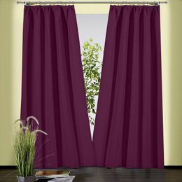 Weckbrodt-Gardinen Vorhang &raquo;Sento&laquo; Kr&auml;uselband 1 Stk. tlg. Baumwolle, blickdicht, matte Struktur, unifarben, Gardine, Store lila Baumwolle, Polyester 180cm, Kr&auml;uselband,