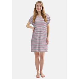 Tom Tailor Damen Tom Tailor Nachthemd gestreift, Kurzarm, Rundhalsausschnitt, atmungsaktiv, Viskosemix bunt 46, N-Gr