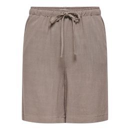 Only Damen Only Shorts &raquo;ONLSIESTA MW PULL-UP LIN BL SHORTS NOOS&laquo; loose fit, Jersey, Viskosemischung, elastischer Bund, unifarben braun XS (34), N-Gr