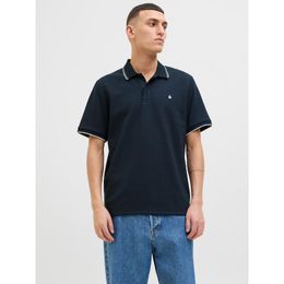 Jack & Jones Jack & Jones Herren Poloshirt &raquo;JJEAUSTIN POLO SS NOOS&laquo; Materialmix, regular fit blau XXL