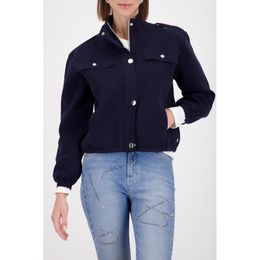 monari Damen Strickjacke Cargo-Stil, Regular Fit, Stehkragen, 2-Wege-Rei&szlig;verschluss 38