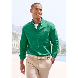 H.I.S. H.I.S Herren Langarmhemd &raquo;regular-fit&laquo; mit Button-down-Kragen, reine Baumwolle gr&uuml;n L (41/42), N-Gr