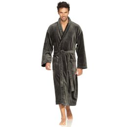Vossen Bademantel &raquo;Feeling-L, ideal f&uuml;r Sauna & Spa, Hotelbademantel, Morgenmantel&laquo; 1 Stk. mit hohem Kragen grau Webvelours XXL L: 134cm