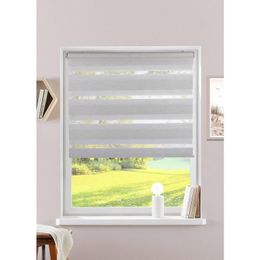 OTTO home Doppelrollo &raquo;SORANA&laquo; Lichtschutz Blendschutz Sichtschutz ohne Bohren freih&auml;ngend Rollo, Sonnenschutz, f&uuml;r Fenster & T&uuml;r, Melangeoptik-
