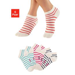 H.I.S. H.I.S Herren Sneakersocken &raquo;Damen Sneaker Socken, Geringelte Kn&ouml;chelsocken, Freizeitsocken&laquo; Packung, 6 Paar tlg. mit maritimen Design bunt 39-42