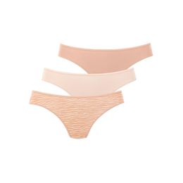 Lascana Damen Lascana String &raquo;aus hochwertiger Modal-Qualit&auml;t&laquo; 3er-Pack beige 48/50