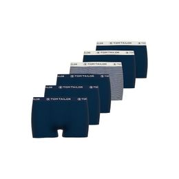 Tom Tailor Herren Tom Tailor Boxershorts &raquo;Buffer&laquo; 6er Pack, weich, elastisch, bequem, eng, atmungsaktiv, Logobund, Baumwollmix blau 7 (XL)