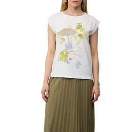 s.Oliver BLACK LABEL Damen s.Oliver BLACK LABEL T-Shirt mit Motiv Print wei&szlig; 42