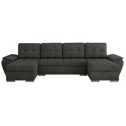 Wohnlandschaft mit Schlaffunktion Umbria grau Ma&szlig;e (cm): B: 336 H: 85 Sofas > Sofas nach Material > Stoffsofas &raquo; Sofa DE