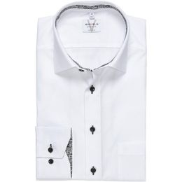 MARVELIS Herren MARVELIS Langarmhemd New-Kentkragen, Businesshemd, modern fit, b&uuml;gelfrei wei&szlig; 41, N-Gr