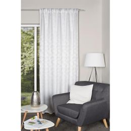 Home Wohnideen Vorhang &raquo;GINGKO&laquo; Multifunktionsband 1 Stk. tlg. Verdunkler, jacquardgemustertes Gingko-Blatt-Motiv, 100% verdunklend wei&szlig; Polyester 