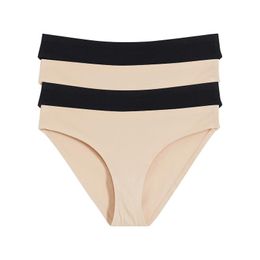 bonprix Damen bonprix Slip Packung, 4 Stk. klassische Passform, aus Baumwolle und Elasthan, 4er-Pack beige 36/38 (S), 4 Stk.