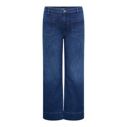 Only Carmakoma Damen Only CARMAKOMA High-waist-Jeans &raquo;CARMADISON-WAUW HW POCKET WIDE BOX NOOS&laquo; Baumwollmischung, High Waist, sanft gewaschener dunkler