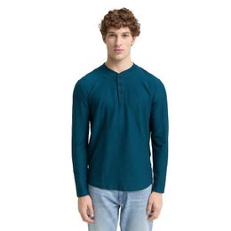 Tom Tailor Denim Herren Tom Tailor Denim Langarmshirt mit Knopfleiste gr&uuml;n L