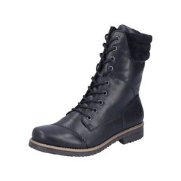 Rieker Damen Schn&uuml;rstiefelette Schn&uuml;rboots, Herbstboots mit gepolstertem Schaftrand schwarz 39