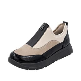 Remonte Damen Plateausneaker Halbschuh, Casual-Sneaker mit Lackdetails schwarz 43