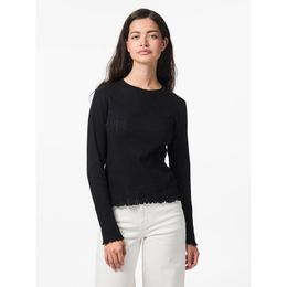 Pieces Damen Pieces Langarmshirt &raquo;PCMARIE LS O-NECK POIN TOP JRS NOOS BC&laquo; schwarz XS