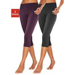 Vivance Active By Lascana Damen Vivance Active by Lascana Caprileggings mit Gummibund, Loungewear lila 32/34, N-Gr