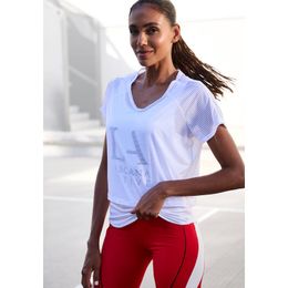 active by Lascana Lascana Active Damen LASCANA ACTIVE Funktionsshirt 2 in 1 T-Shirt im Layer-Design wei&szlig; XL (48/50)