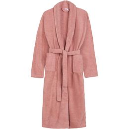 HIP Unisex-Bademantel &raquo; Bathrobe uni - Blue&laquo; Packung, 1x Bademantel, 1 Stk. Schalkragen, G&uuml;rtel, Taschen, Baumwolle, Frottee, Weich rosa Walkfrottee 