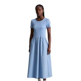 Marc O'Polo Marc O'polo Denim Damen Marc O'Polo DENIM Jerseykleid Seitennahttaschen flared mit Baumwoll-Popelinerock blau XL, N-Gr