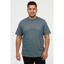 Jack & Jones PlusSize Jack & Jones Plussize Herren Jack & Jones PlusSize T-Shirt &raquo;JJECALEB VARSITY TEE SS O-NECK NOOS PLS&laquo; mit Logobranding grau 3XL