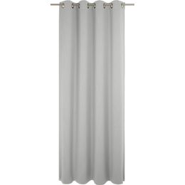 Adam Vorhang &raquo;Uni Collection light&laquo; &Ouml;sen 1 Stk. tlg. aus 100% Bio-Baumwolle, Vorhang nach Wunschma&szlig; grau Baumwolle (Bio-Baumwolle) 145cm, &Ouml;sen, 145cm