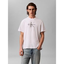 Calvin Klein Jeans Herren T-Shirt &raquo;SS Hero Monologo Tee 20s&laquo; Mit Rundhalsausschnitt, regular fit wei&szlig; L
