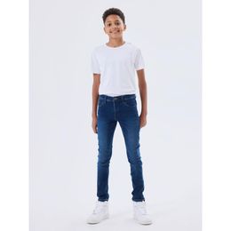 name it Kinder Slim-fit-Jeans &raquo;NKMSILAS XSLIM JEANS 2002-TX&laquo; blau 116, N-Gr
