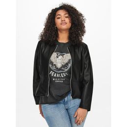 Only Carmakoma Damen Only CARMAKOMA Lederimitatjacke &raquo;CARSARAMY FAUX LEATHER JACKET OTW&laquo; SLIM FIT schwarz 52