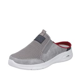 Rieker Herren Clog Sommerschuh, Hausschuh, Schlupfschuh mit seitlichen Stretcheins&auml;tzen grau 40