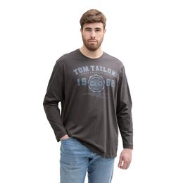 Tom Tailor Plus Herren Tom Tailor PLUS Langarmshirt mit Logo-Stickerei 5XL