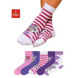 H.I.S. H.I.S Herren Socken &raquo;Bunte Kindersocken, unterschiedlich gemustert&laquo; Packung, 5 Paar tlg. in 5 farbenfrohen Feen-Designs lila 27-30