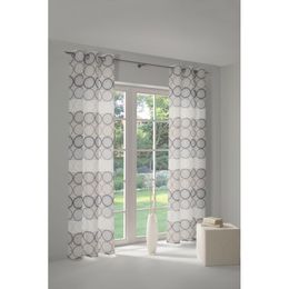 WIRTH Vorhang &raquo;Zirbello&laquo; &Ouml;sen 1 Stk. tlg. braun Jacquard, Baumwolle, Polyester 145cm, &Ouml;sen, 132cm