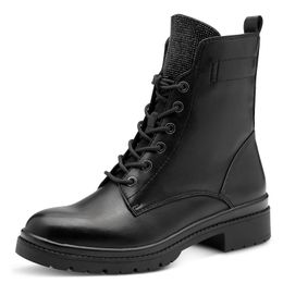 Tamaris Damen Schn&uuml;rstiefelette , Blockabsatz, Schn&uuml;rboots, Schuhzunge mit Schmucksteinen besetzt 38